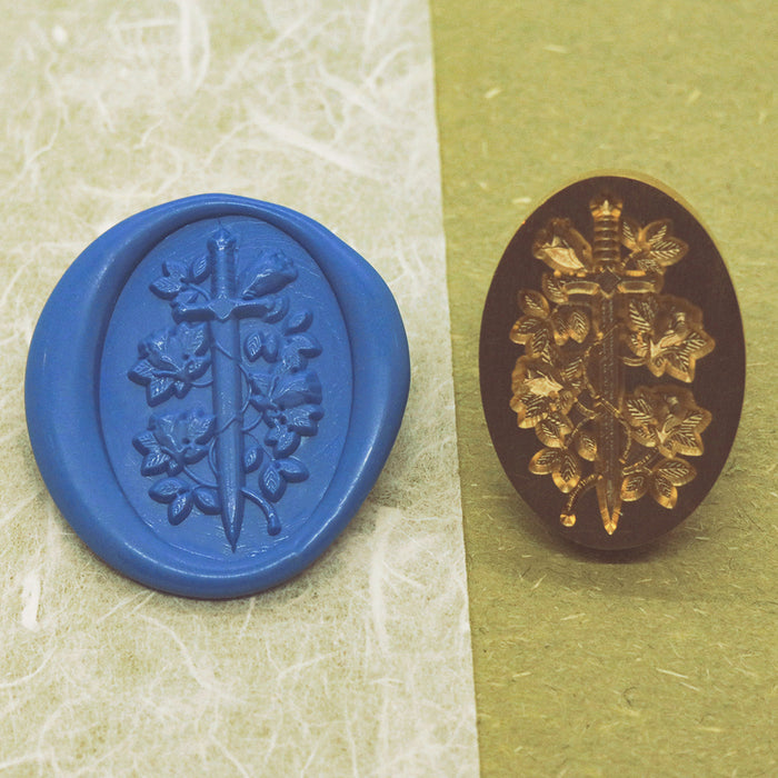 Sword with Roses Wax Seal Stamp - Invitation｜AMZ Deco