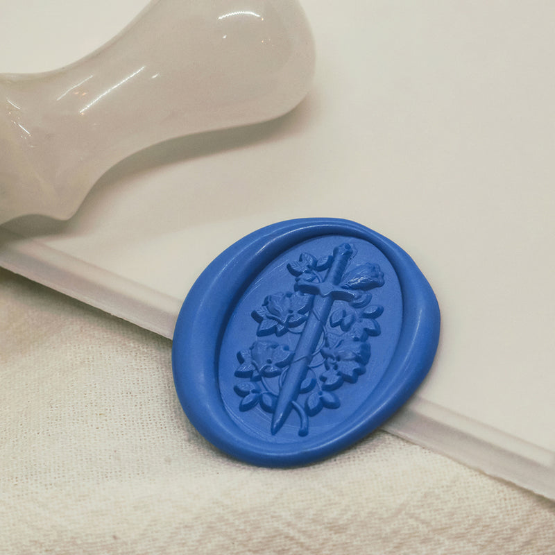 Sword with Roses Wax Seal Stamp - Invitation｜AMZ Deco