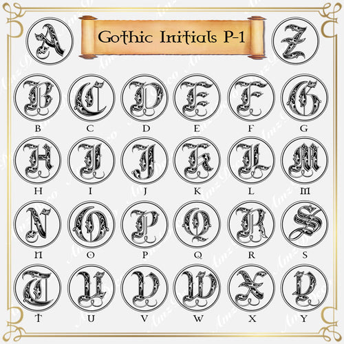 Gothic Initials Wax Seal Stamp - Personal Letter Wax Seal | AMZDeco.com